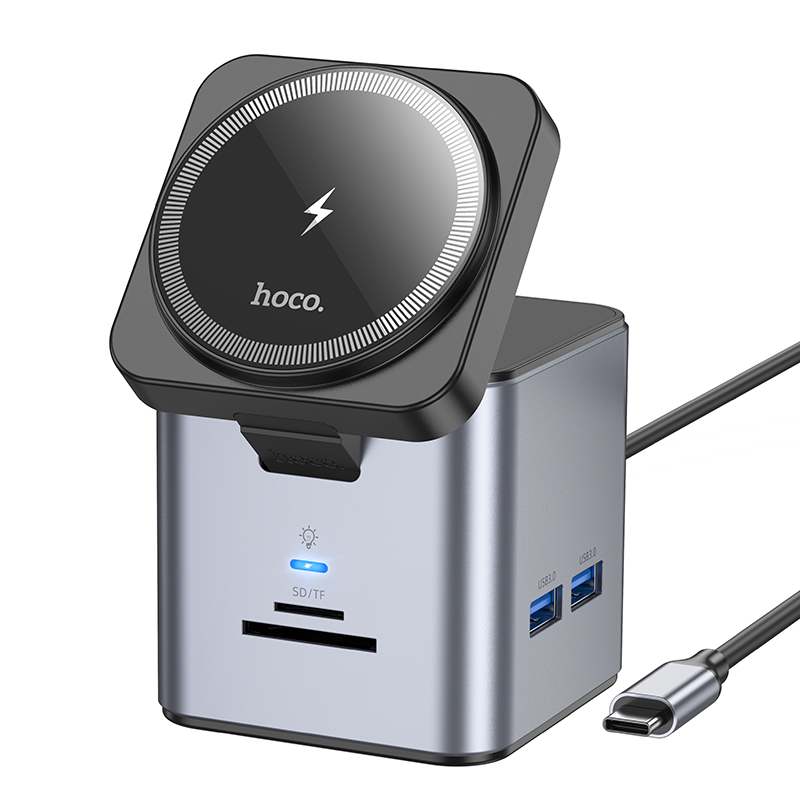USB HUB Hoco HB49 Effortless 9-in-1 wireless fast charging desktop ...